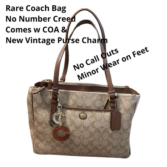 Coach | Bags | Rare Coach Signature Bag No Creed Number Comes W Coa Tan ...